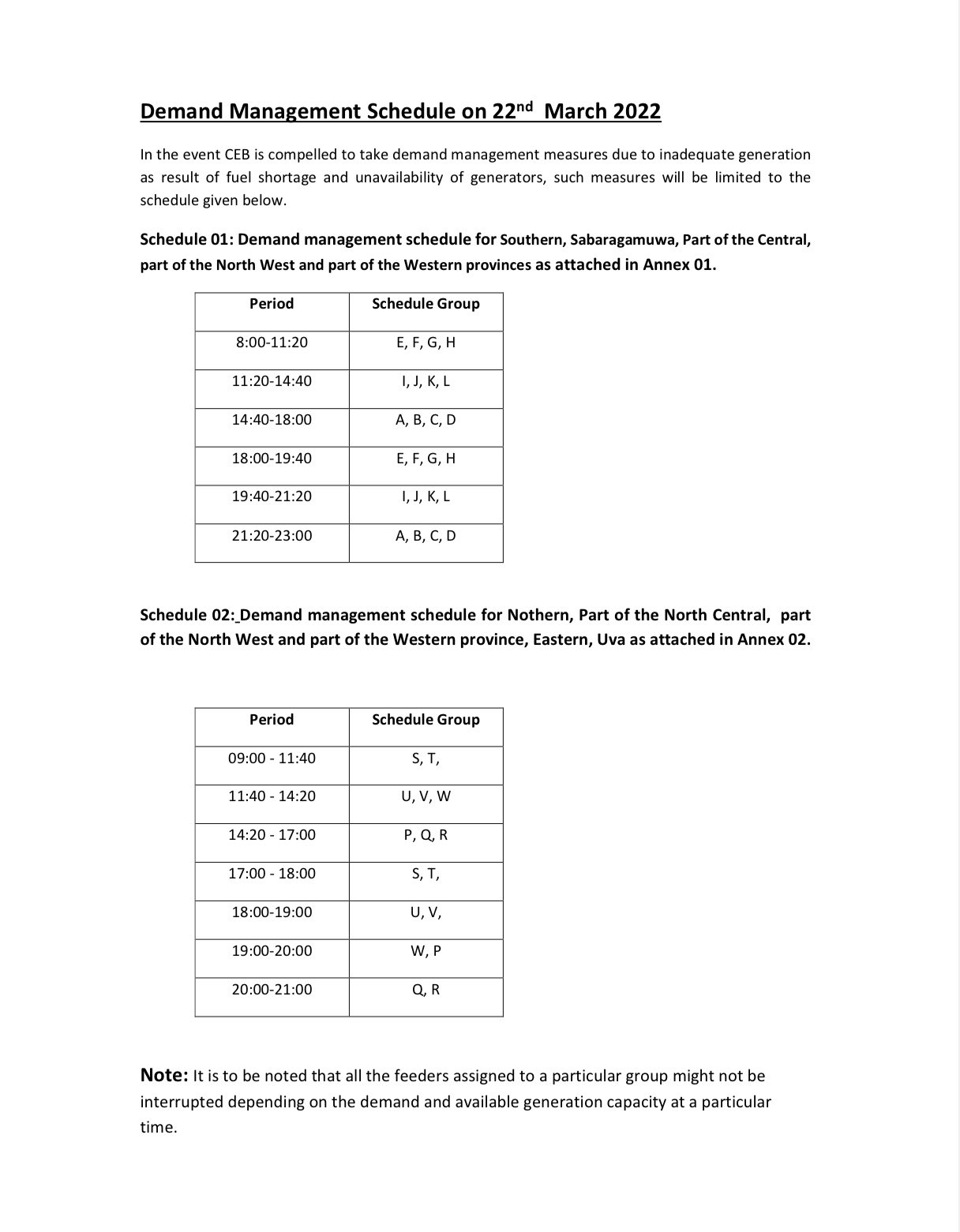 Power Cut Schedule For Tuesday NewsWire power-cut-schedule-for-tuesday-newswire