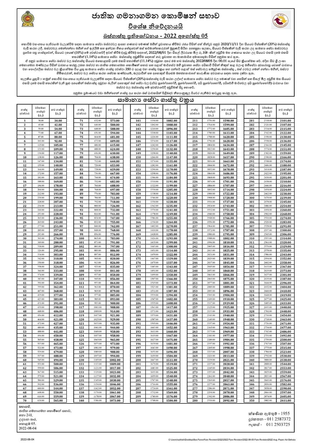 New Reduced Bus Fare Full List Released Newswire