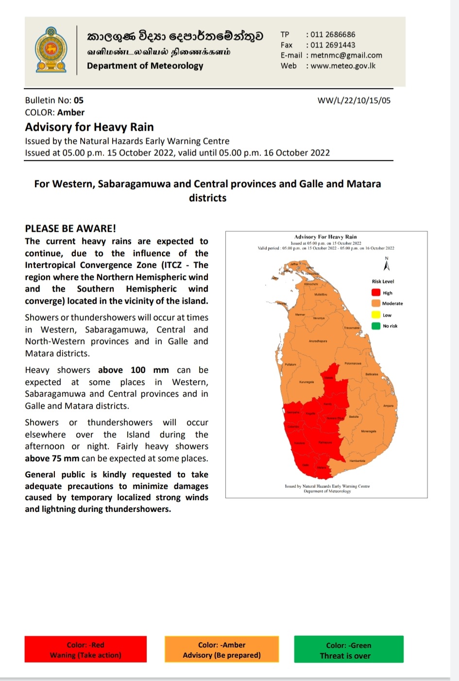 More heavy rain : Red alert for 10 districts - Ceylon Independent