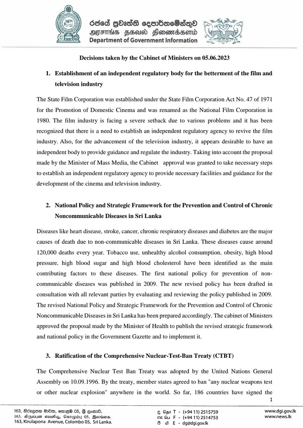 Details of 10 cabinet decisions taken this week - Newswire